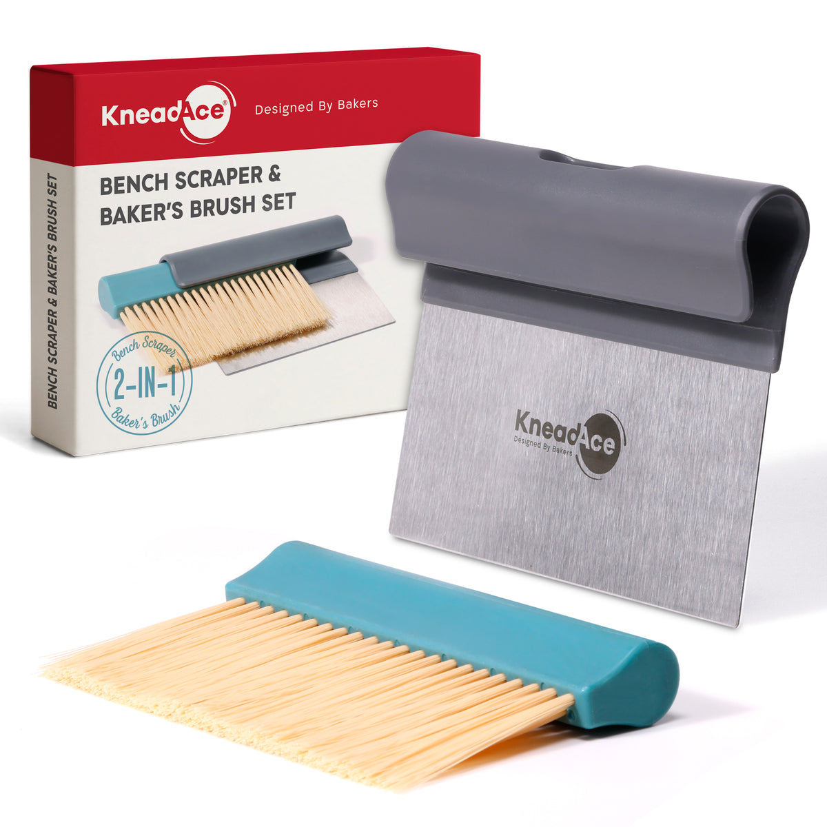 KneadAce Bench Scraper and Baker's Brush